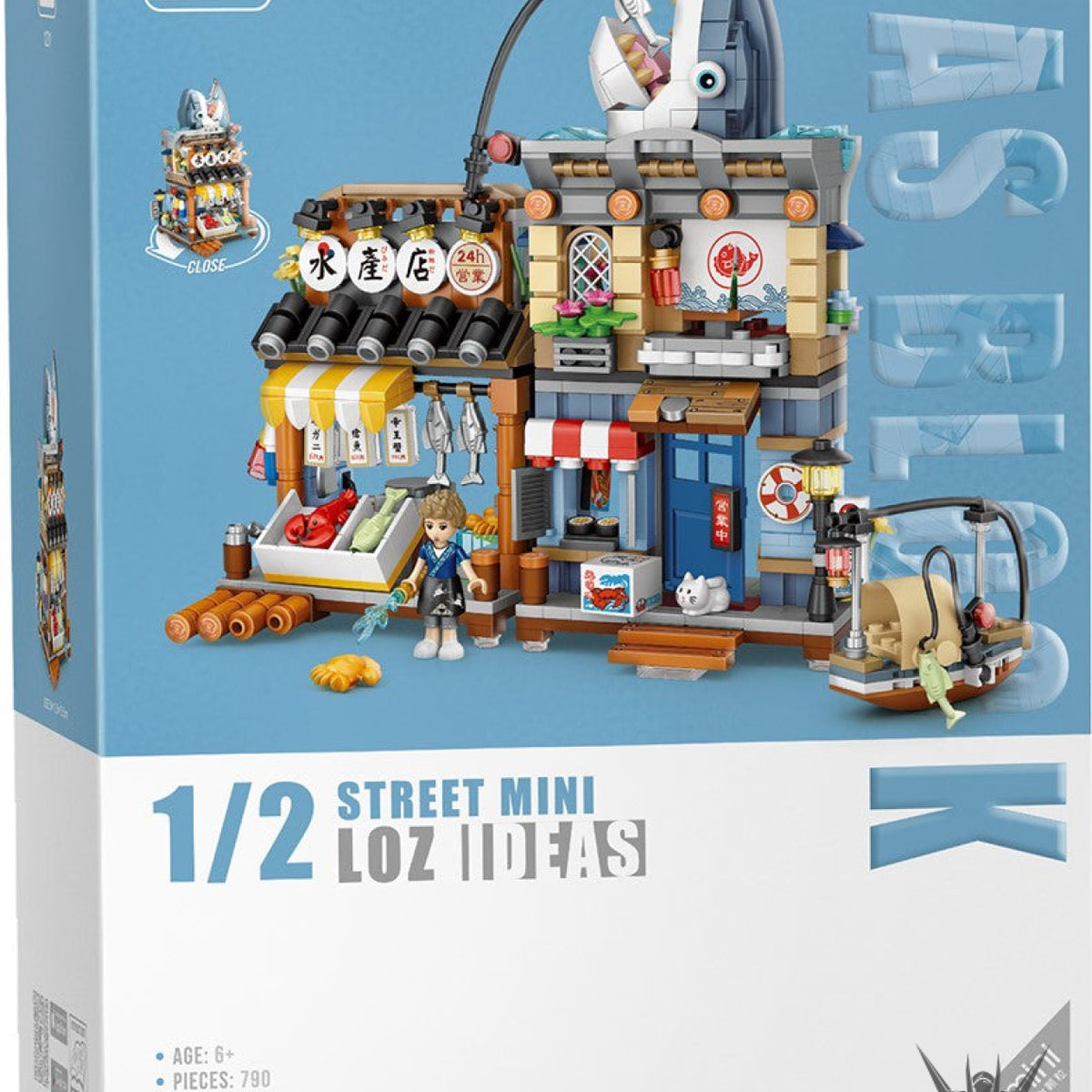 Damaged Box LOZ Mini Block 1231 Aquatic shop - 790 Pcs Model Bricks Bu ...
