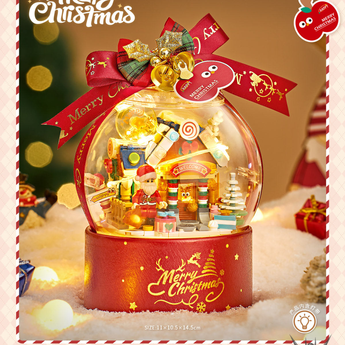 LOZ Mini Block 1303 Chrismas house Hugging bucket (with button cell) - – OEShop